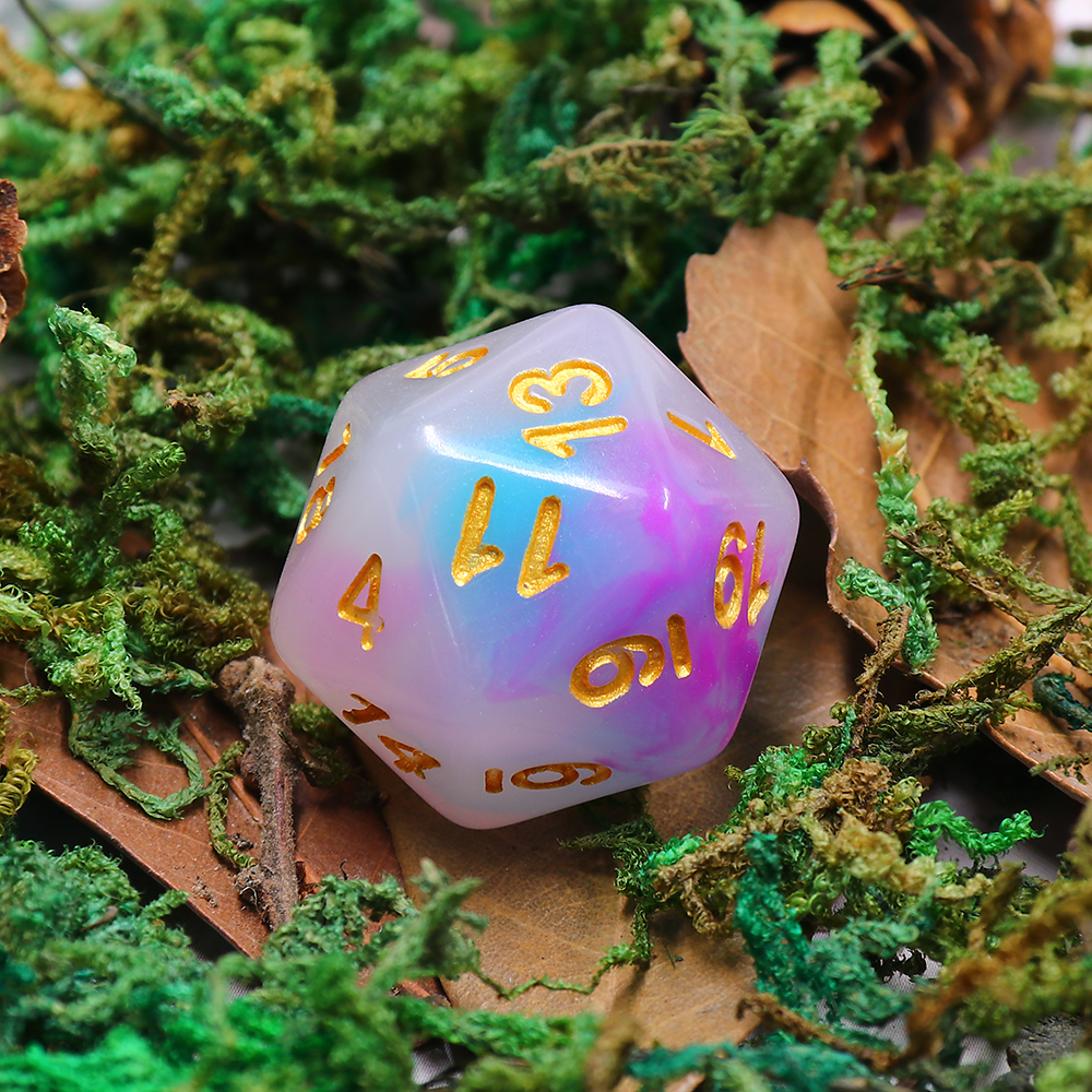 (Blue+purple) Jade,D20 Dice
