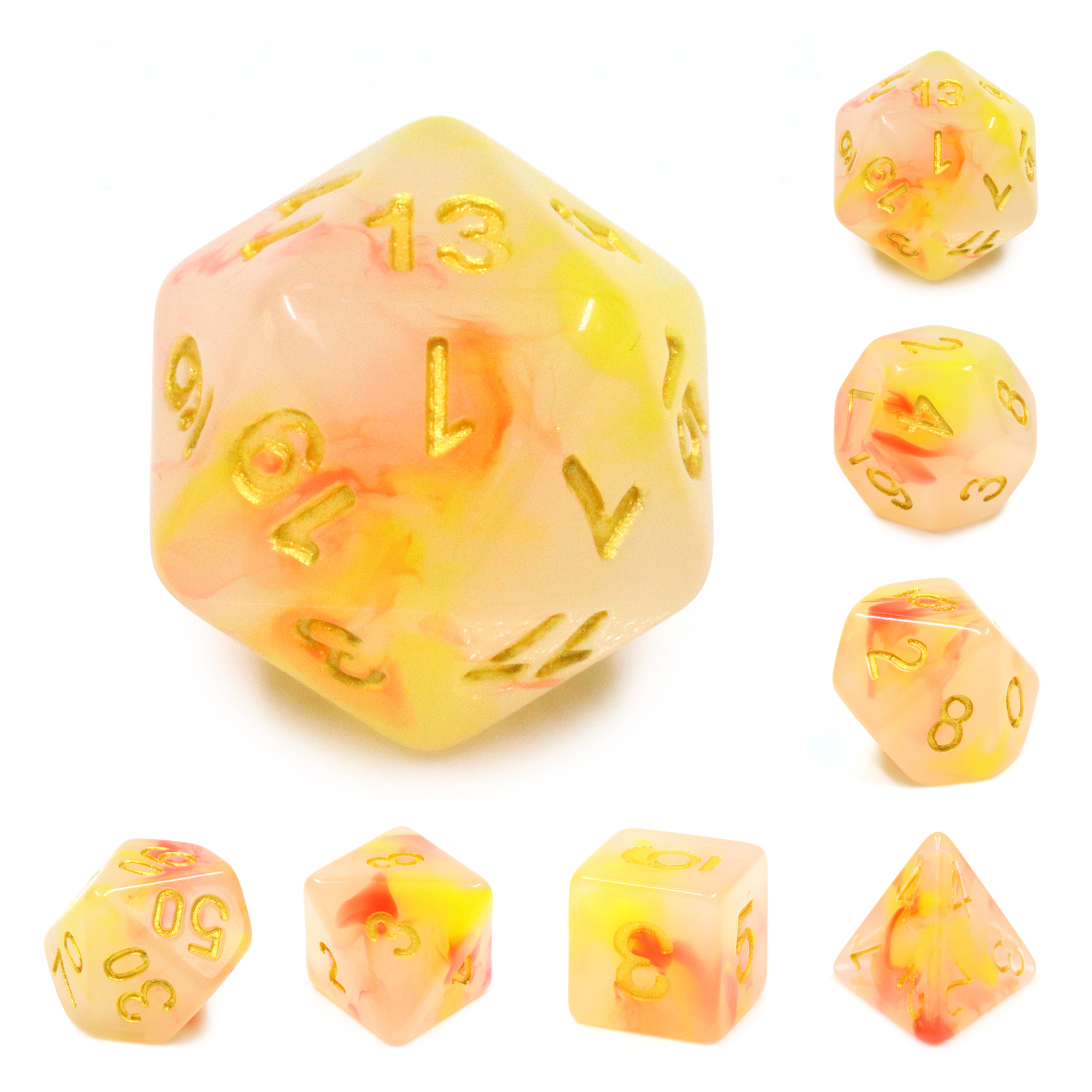 red, yellow dice set