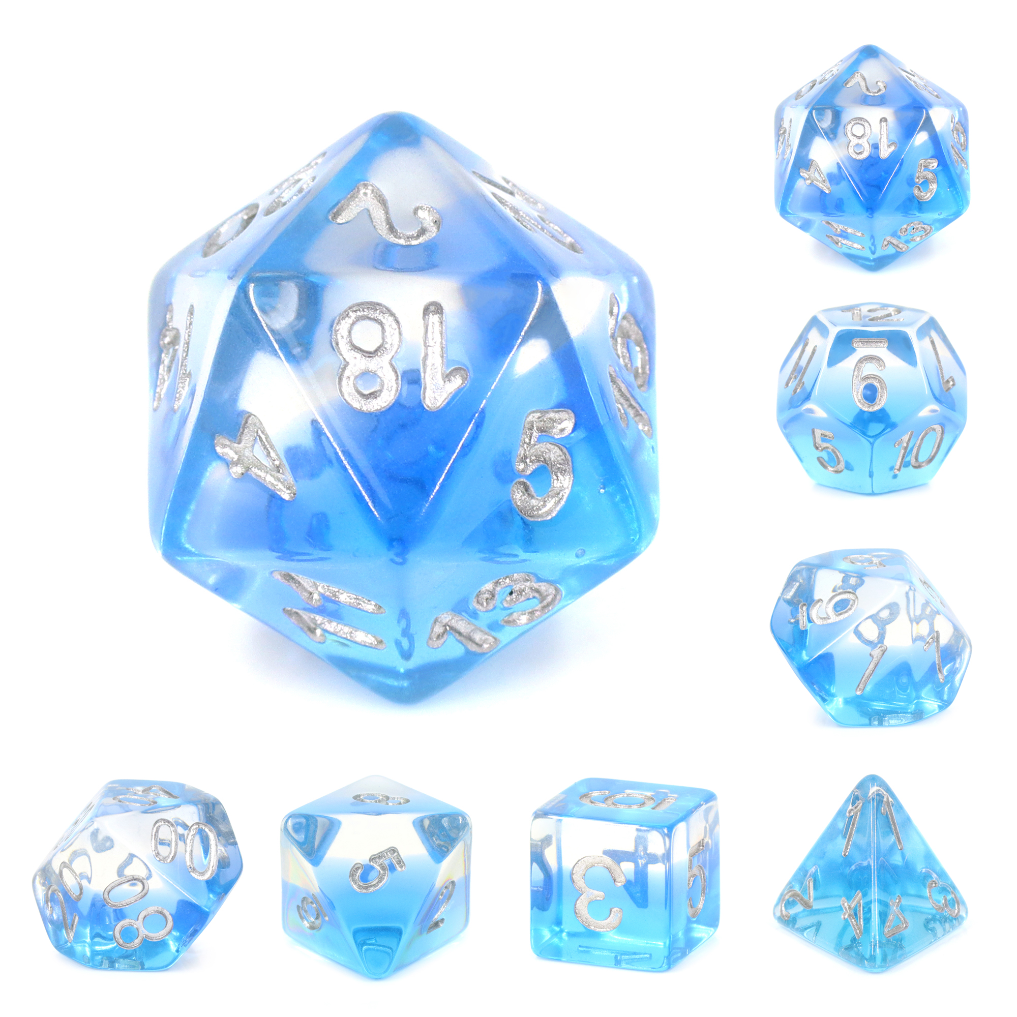 Transparent Blue Gradient Dice