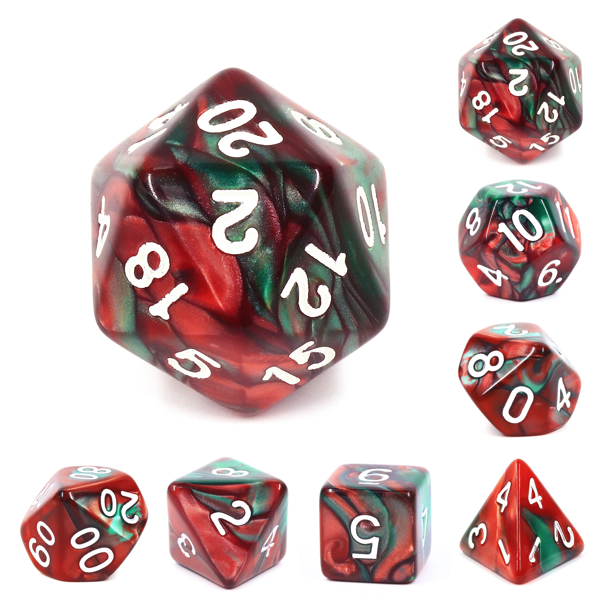 (Green+Red) Blend Color Dice,Two Color Blend