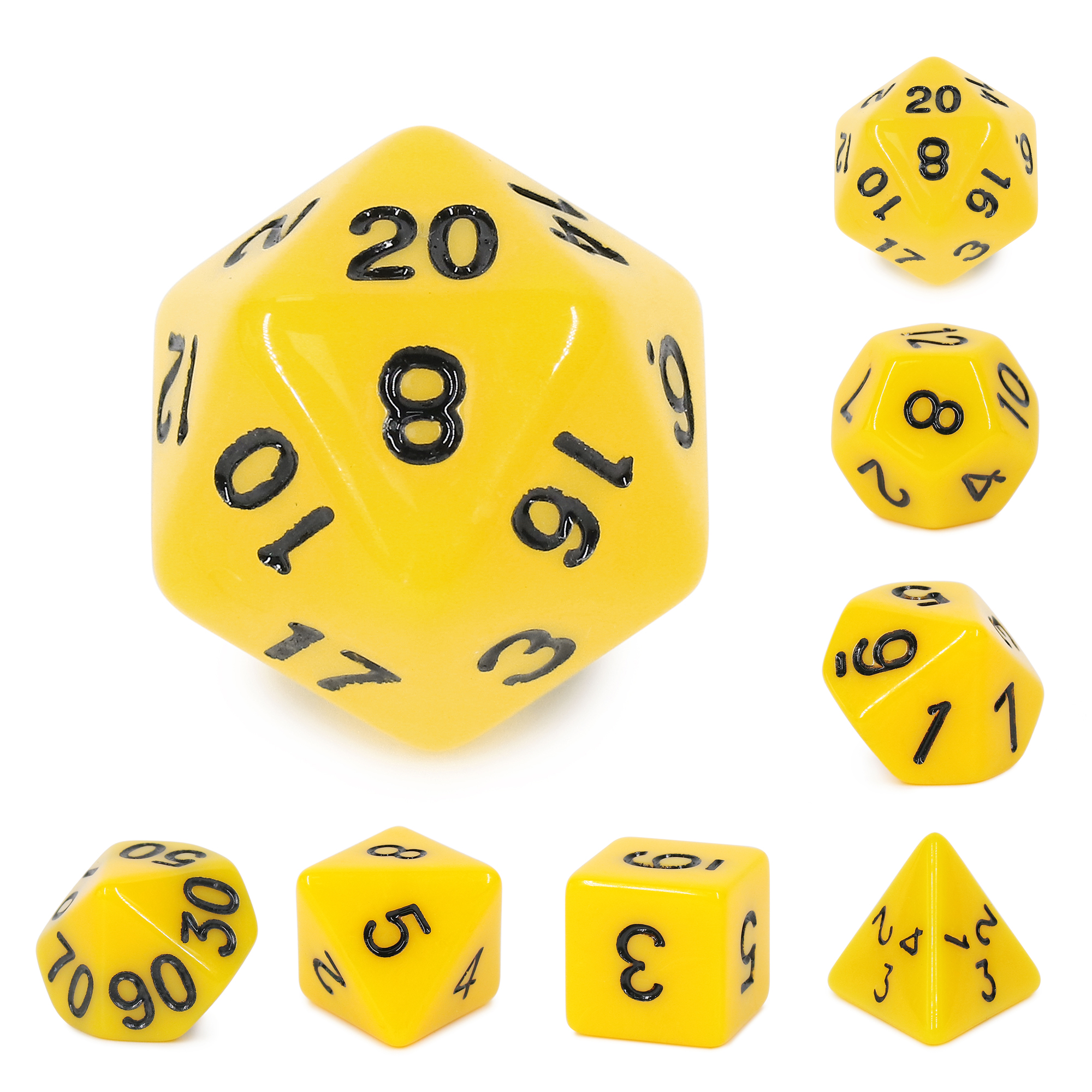 Yellow Opaque Dice Set