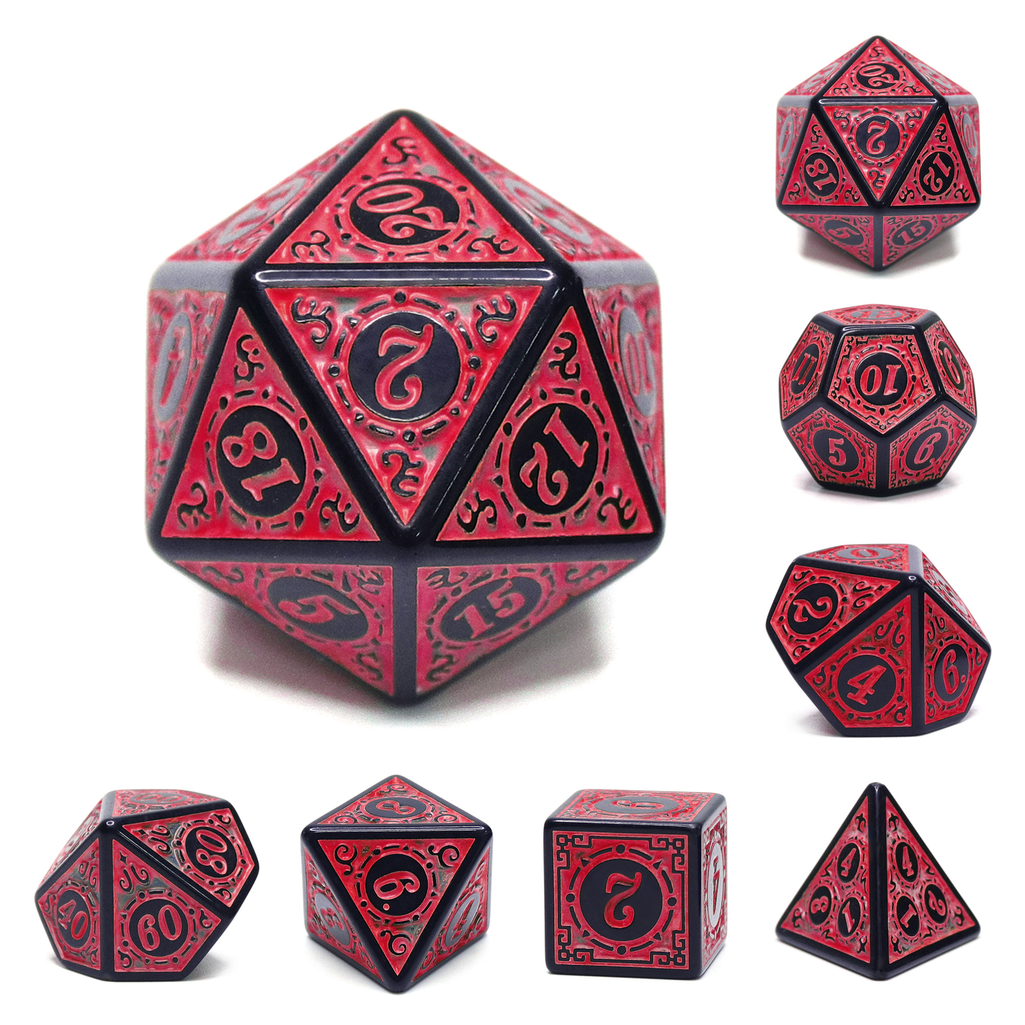 Magic Flame(Red),Opaque Dice Set