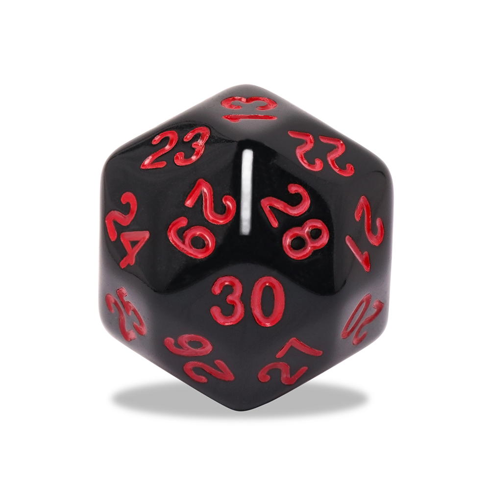 D30 Black Dice- Red ink,d30