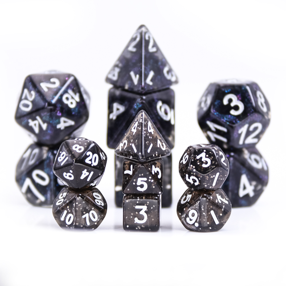 Mini Dice-Translucent Black Glitter,Mini Dice