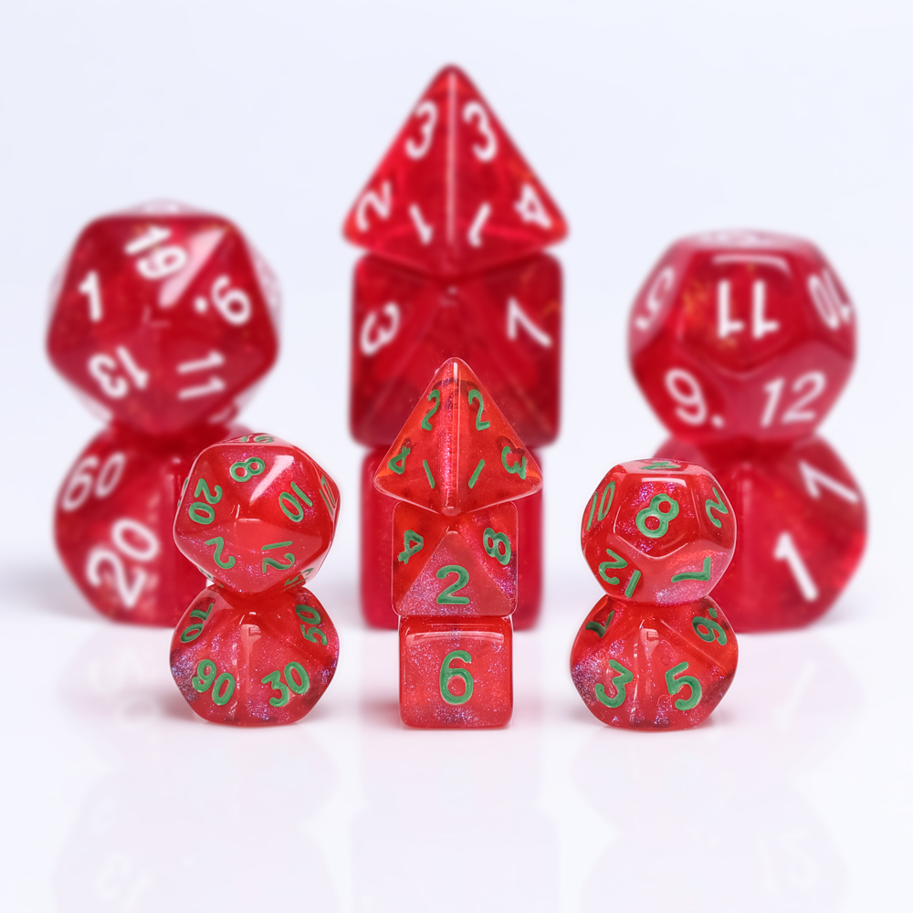 Mini Dice-Red Translucent Glitter,Mini Dice