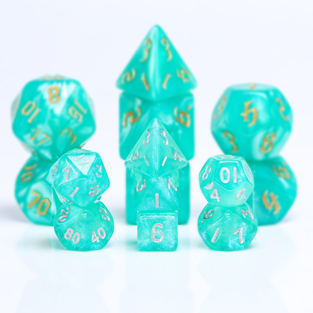 Mini Dice-Teal Translucent Glitter,Mini Dice