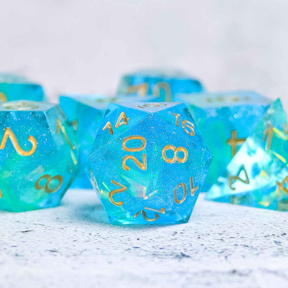 Diamond Teal,Sharp Edge Dice